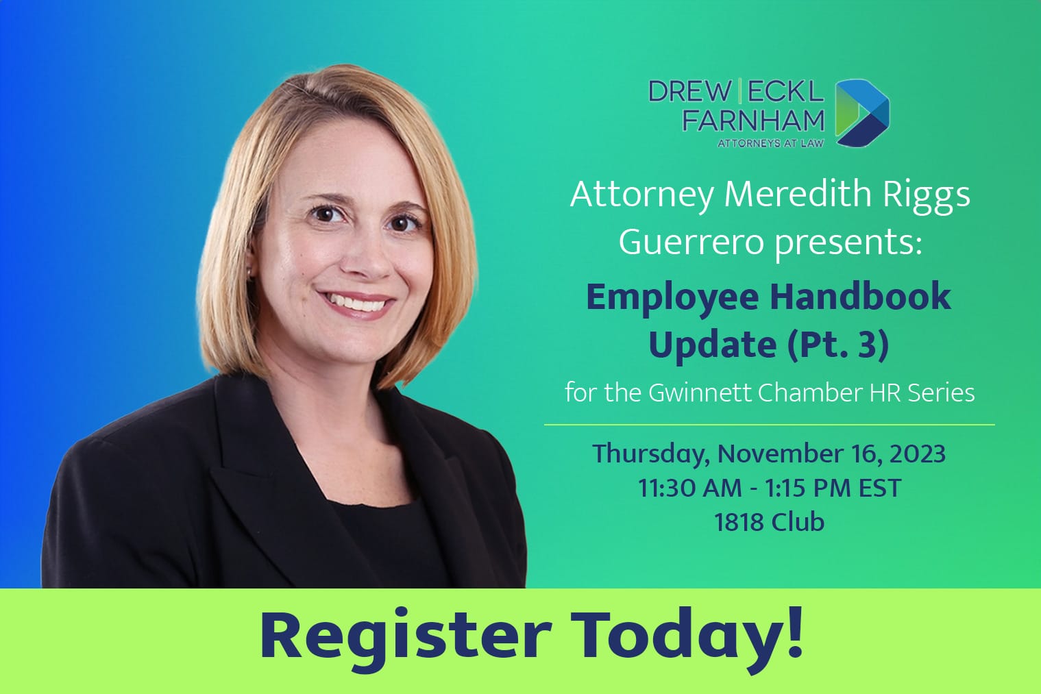 Partner Meredith Guerrero will Speak on the "Employee Handbook Update ...